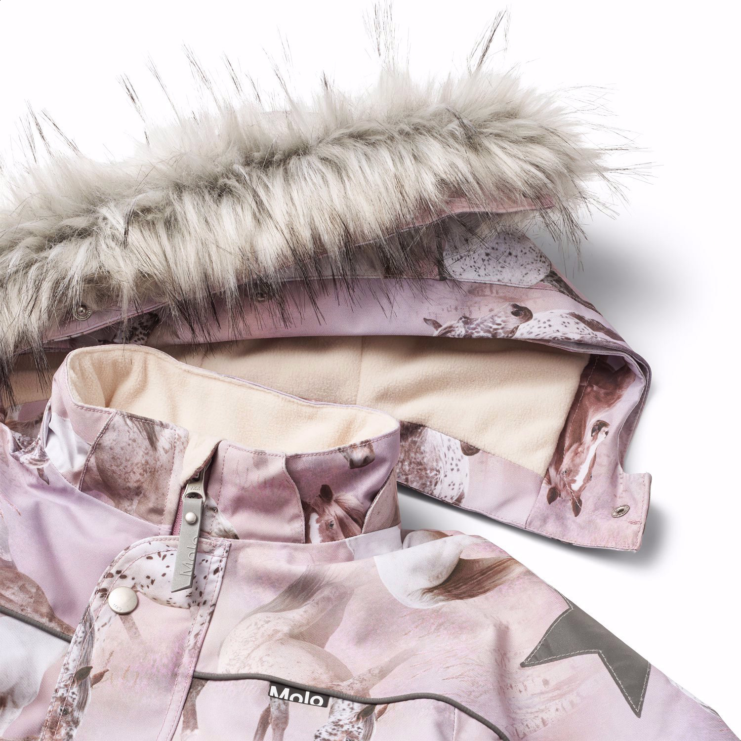 Polaris Fur - Dreamy Horses - Children's snowsuit in recycled polyester ...