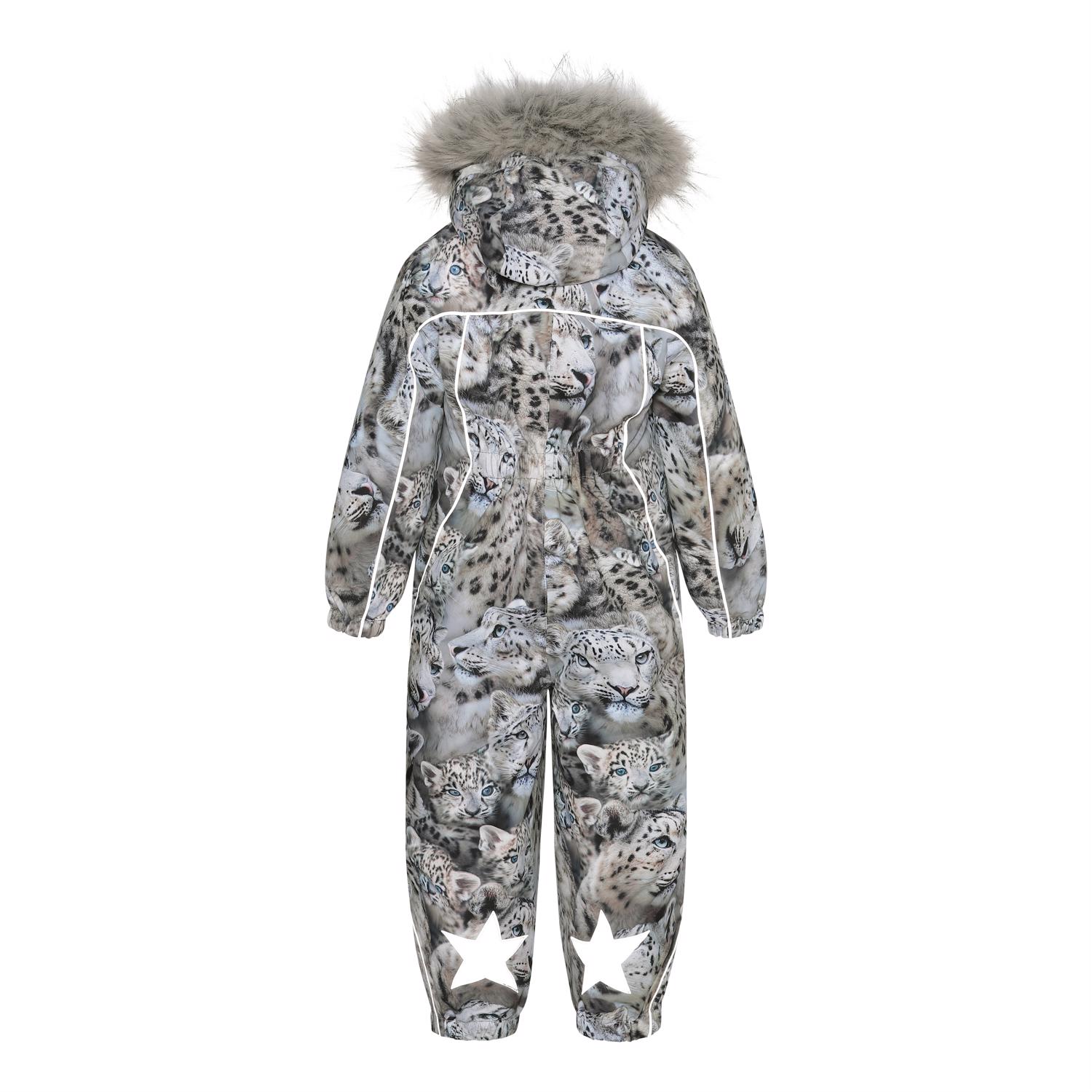 Polaris Fur - Snowy Leopards - Recycled snowsuit with print of snow ...