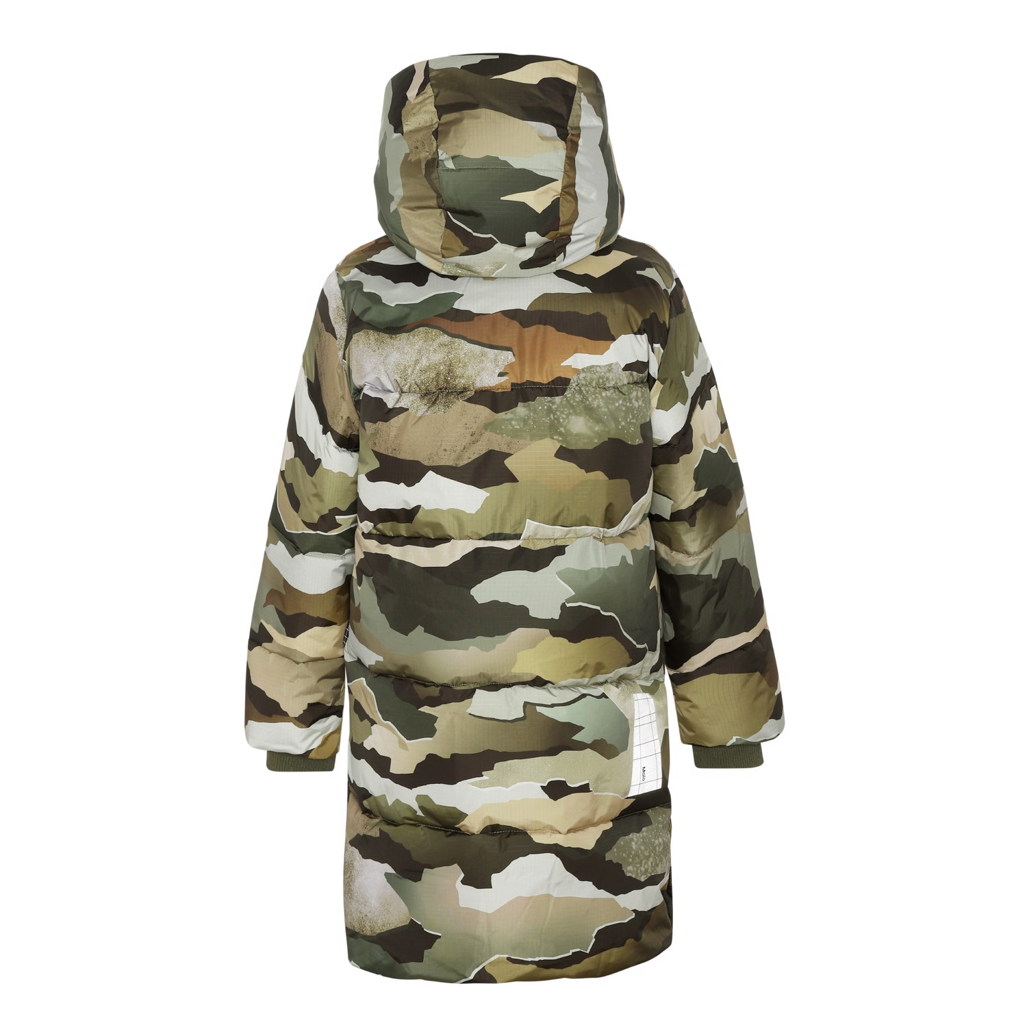 Harper - Autumn Camo - Recycled varm og lang dun frakke i camouflage - Molo