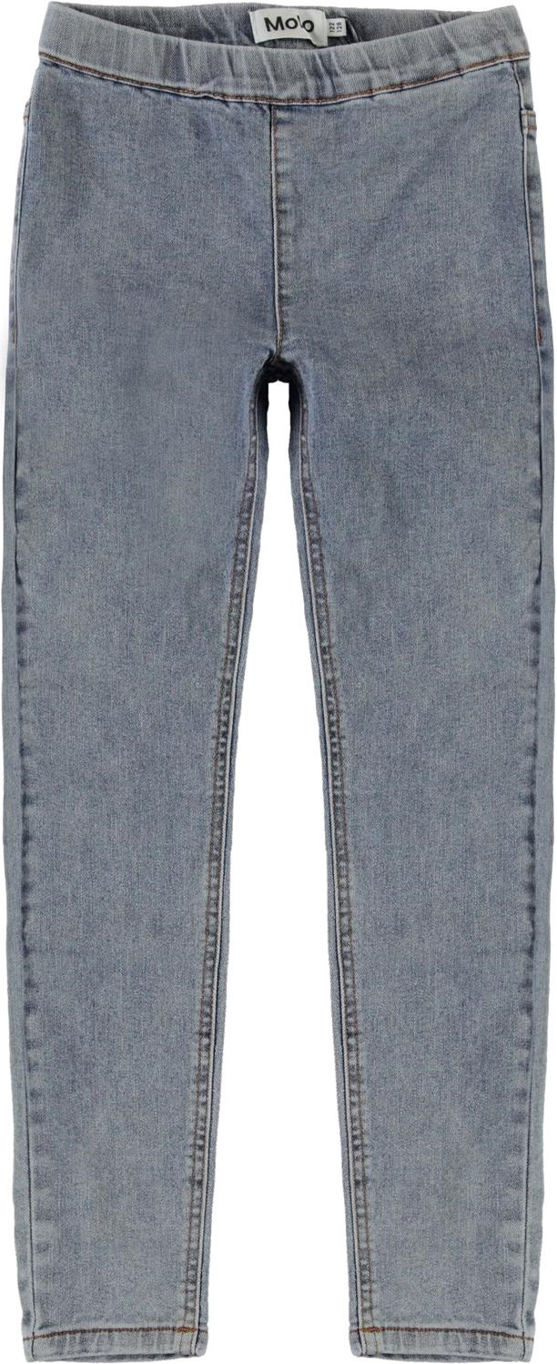 April - Ash Denim - Blå stretchy denim jeggings - Molo