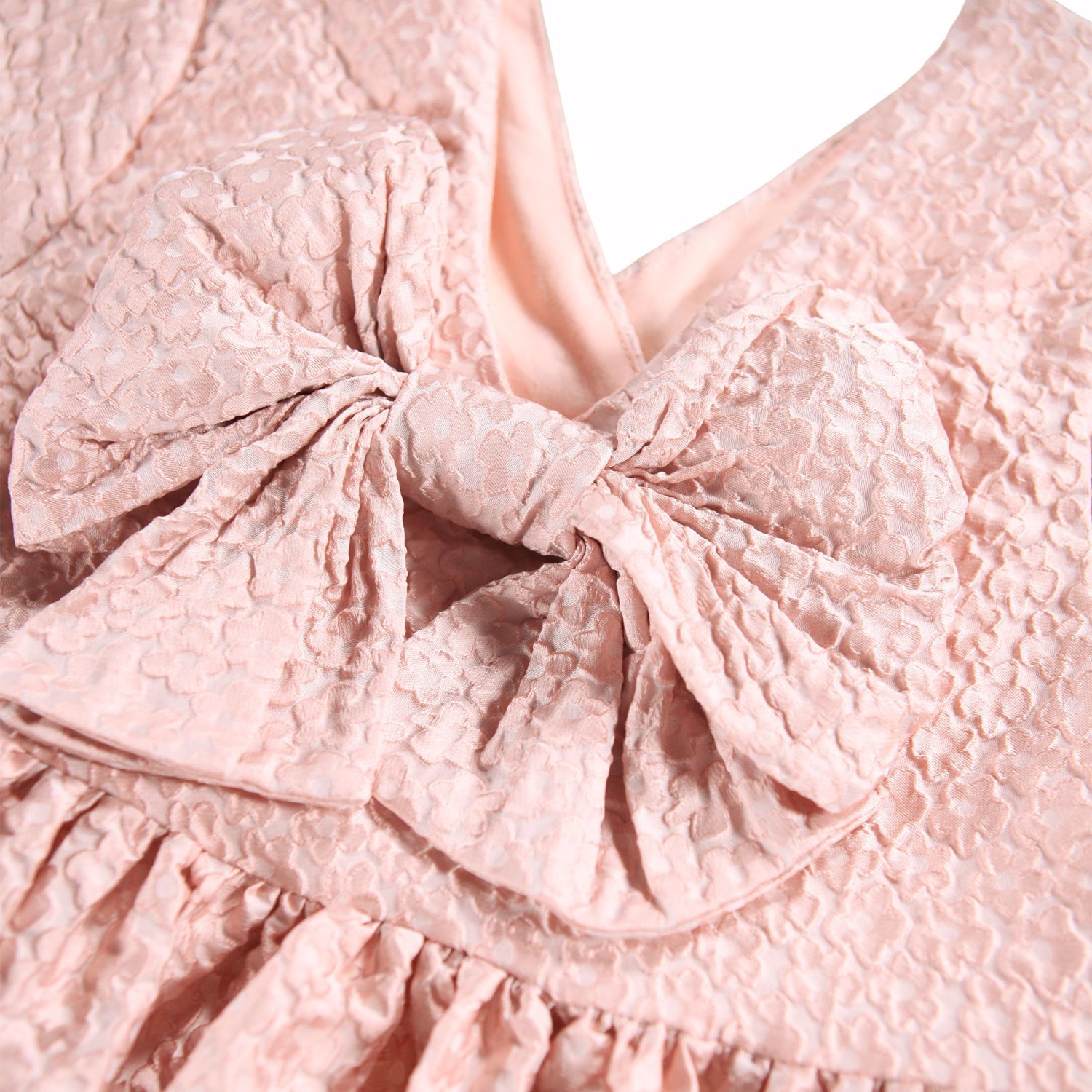 Coco - Foxglove Light - Voluminøs lyserød kjole til børn i jacquard ...
