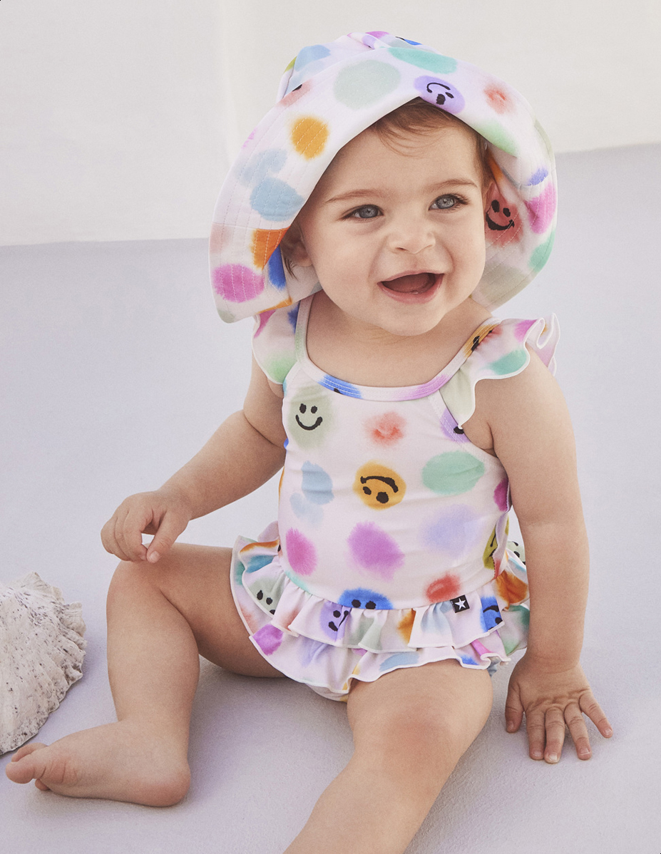 Nalani - Painted Dots - Multi-coloured baby swimsuit in all over ...