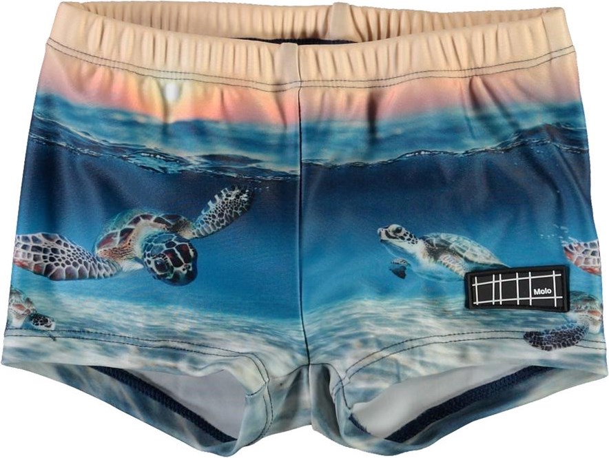 Nansen - Sea Turtle Sunset - UV baby swim trunks with turtles - Molo