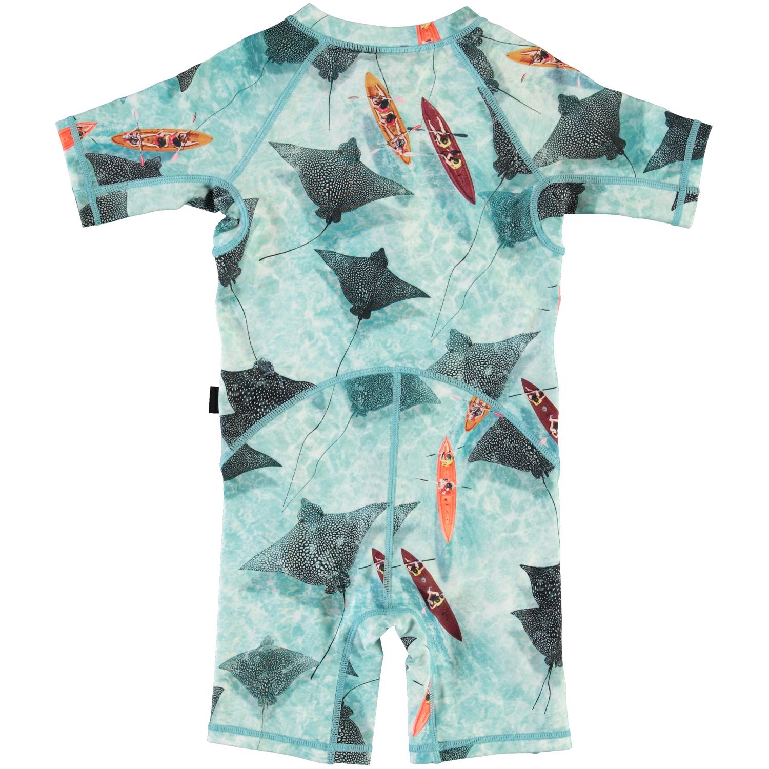 Neka - Hawaiian Ocean - Light blue UV swimsuit with stingray print - Molo