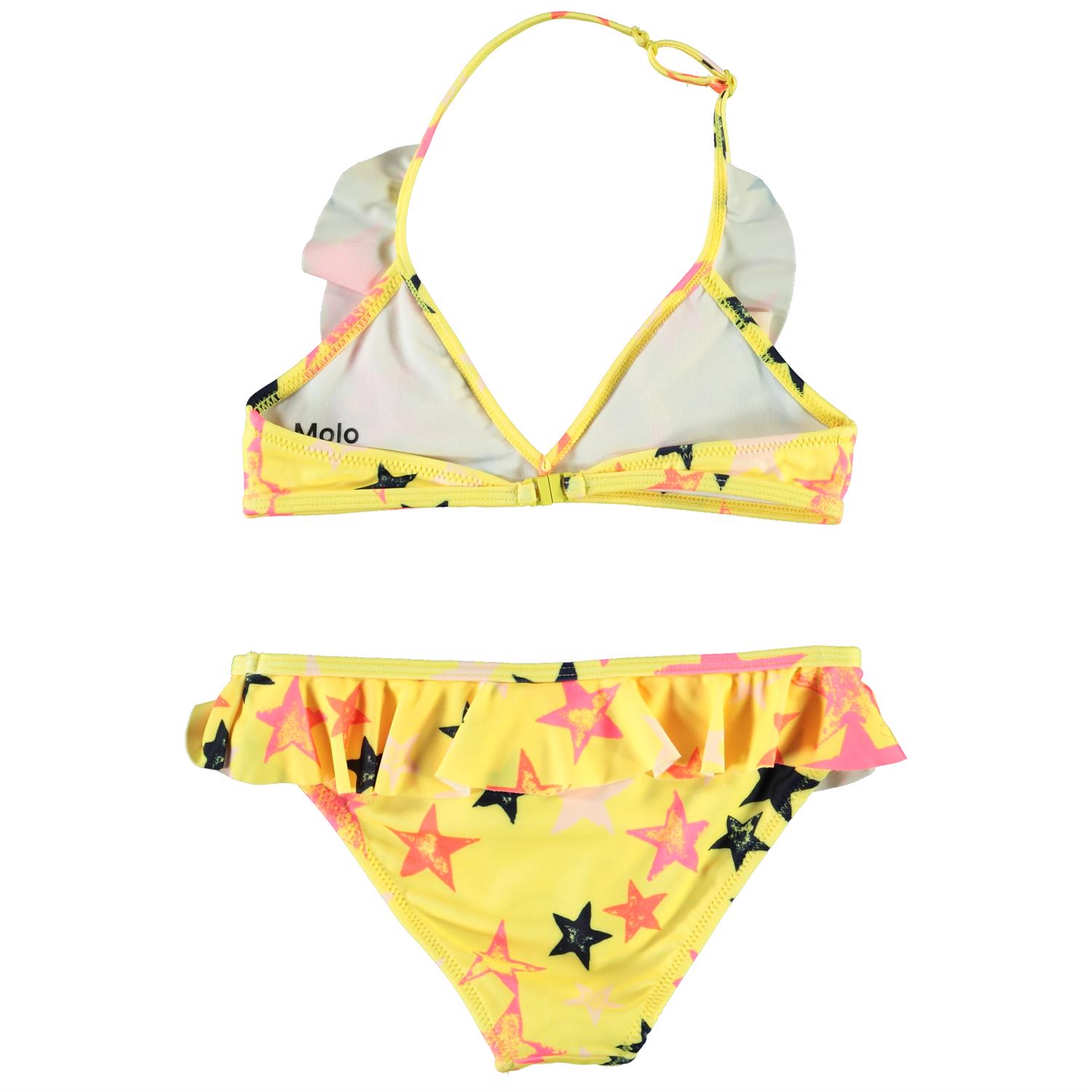 Nele - Multi Star - Yellow UV halter neck bikini with stars - Molo