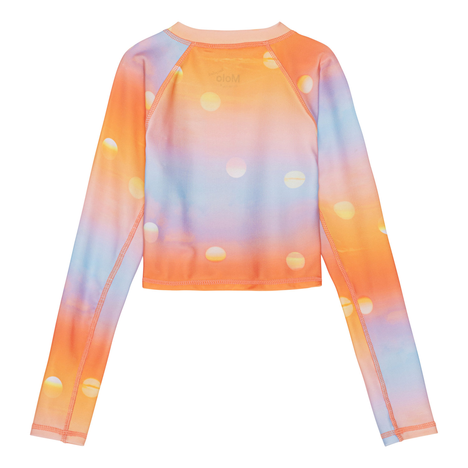 Nellie - Sun - UV sporty rash guard in orange and blue with small suns ...