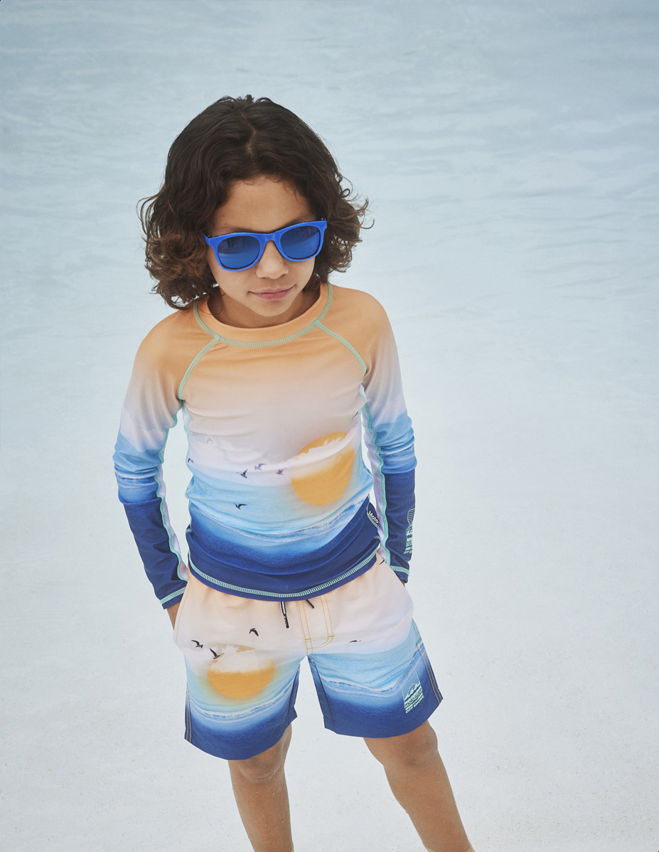 Neptune LS - Sunset Beach - Classic, long sleeve rash guard in print of ...