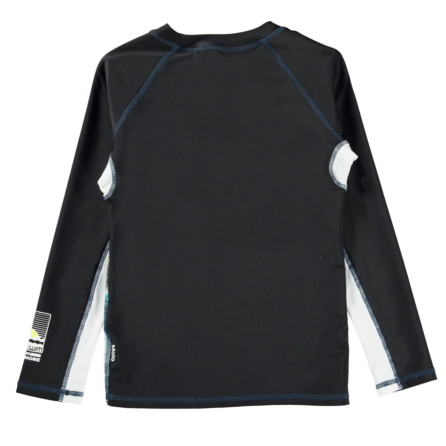 Neptune LS - Sunset Surfer - Black, long sleeve rash guard with beach ...