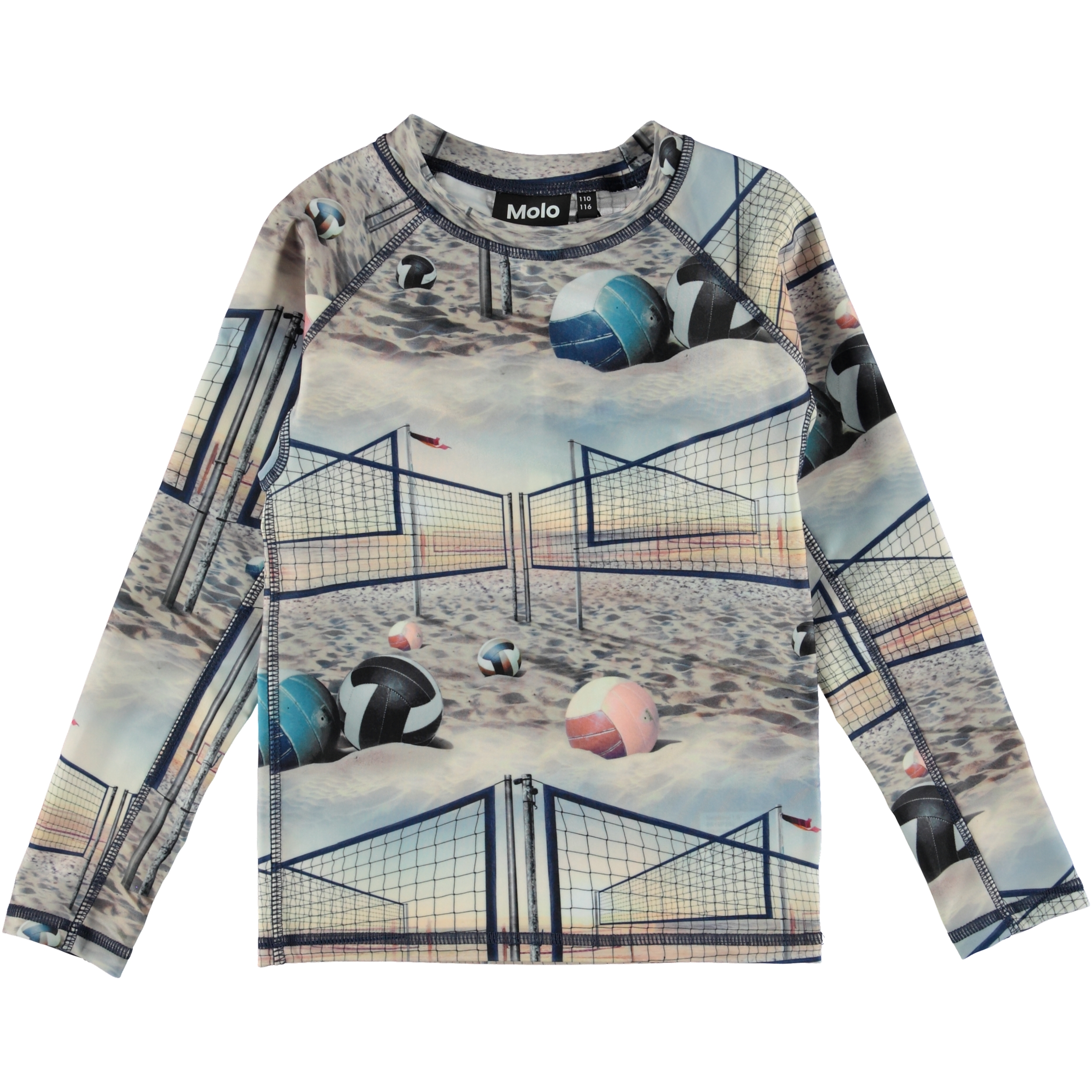 Neptune LS - Volleyball Sunset - UV rash guard with beach. - Molo