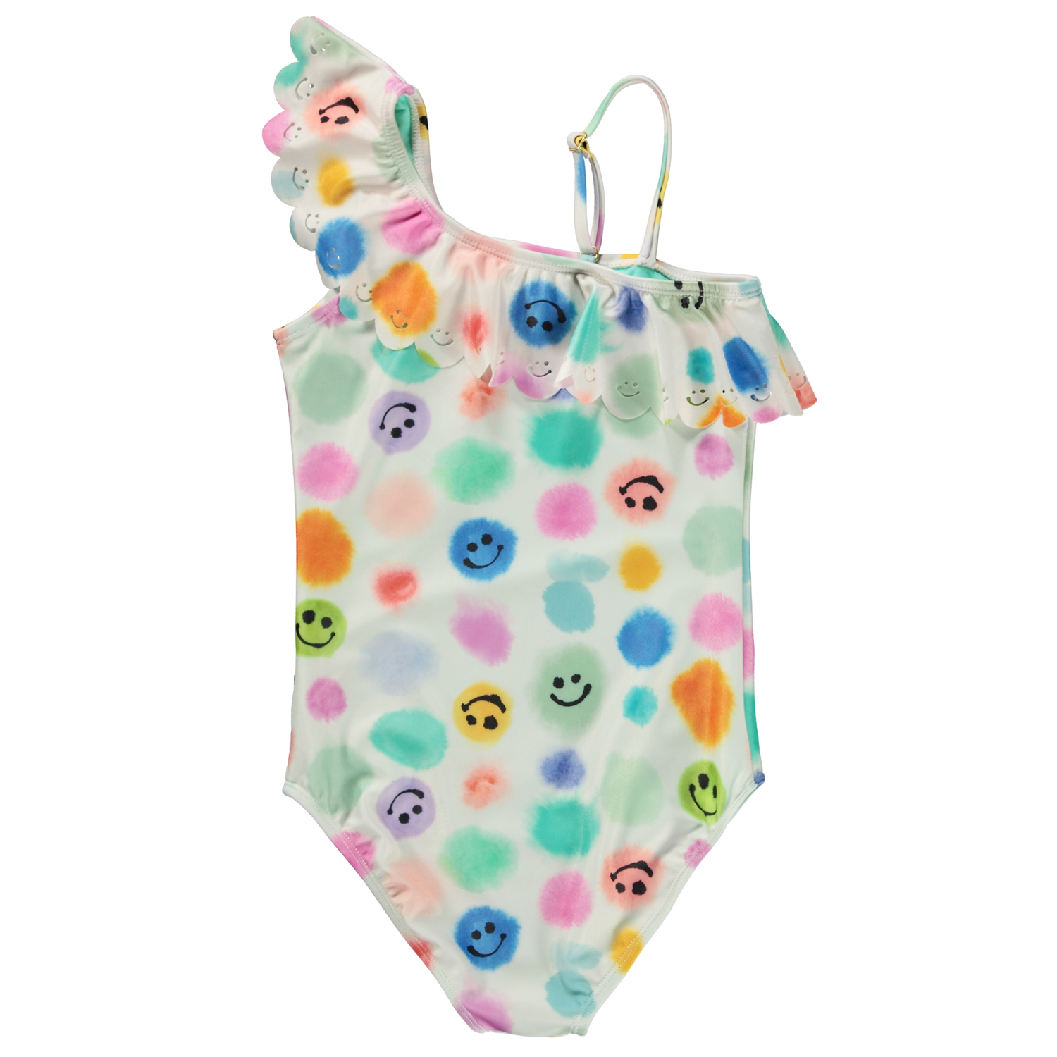 Net - Painted Dots - Multi-coloured swimsuit with asymmetrical strap ...