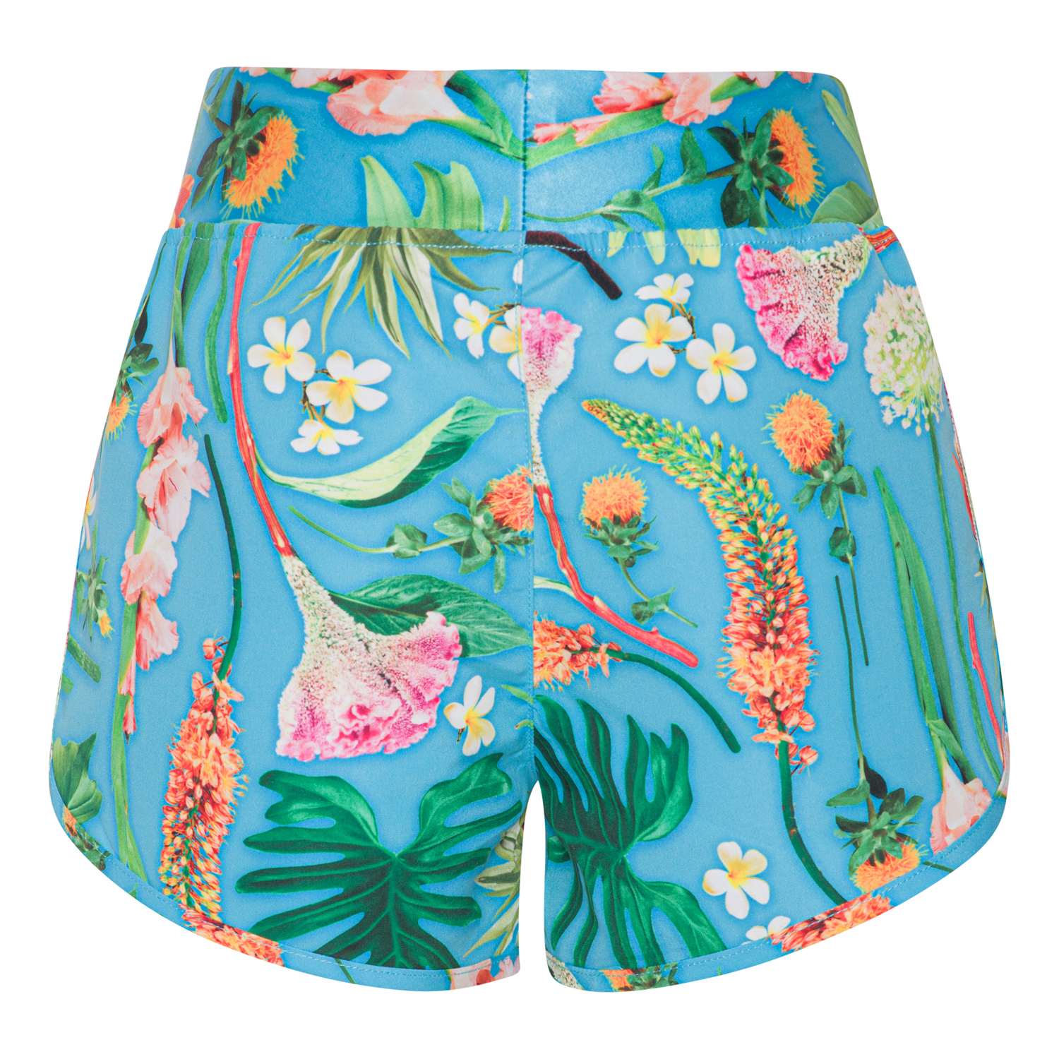 Neva - Flower Puzzle - Blue swim shorts in exotic, multi-coloured ...