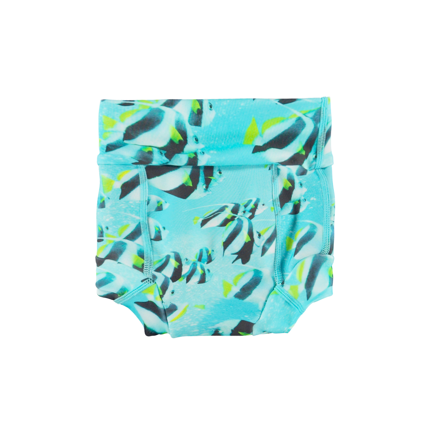Nick - Fishing Shoal - Turquoise swim nappy with fish print - Molo