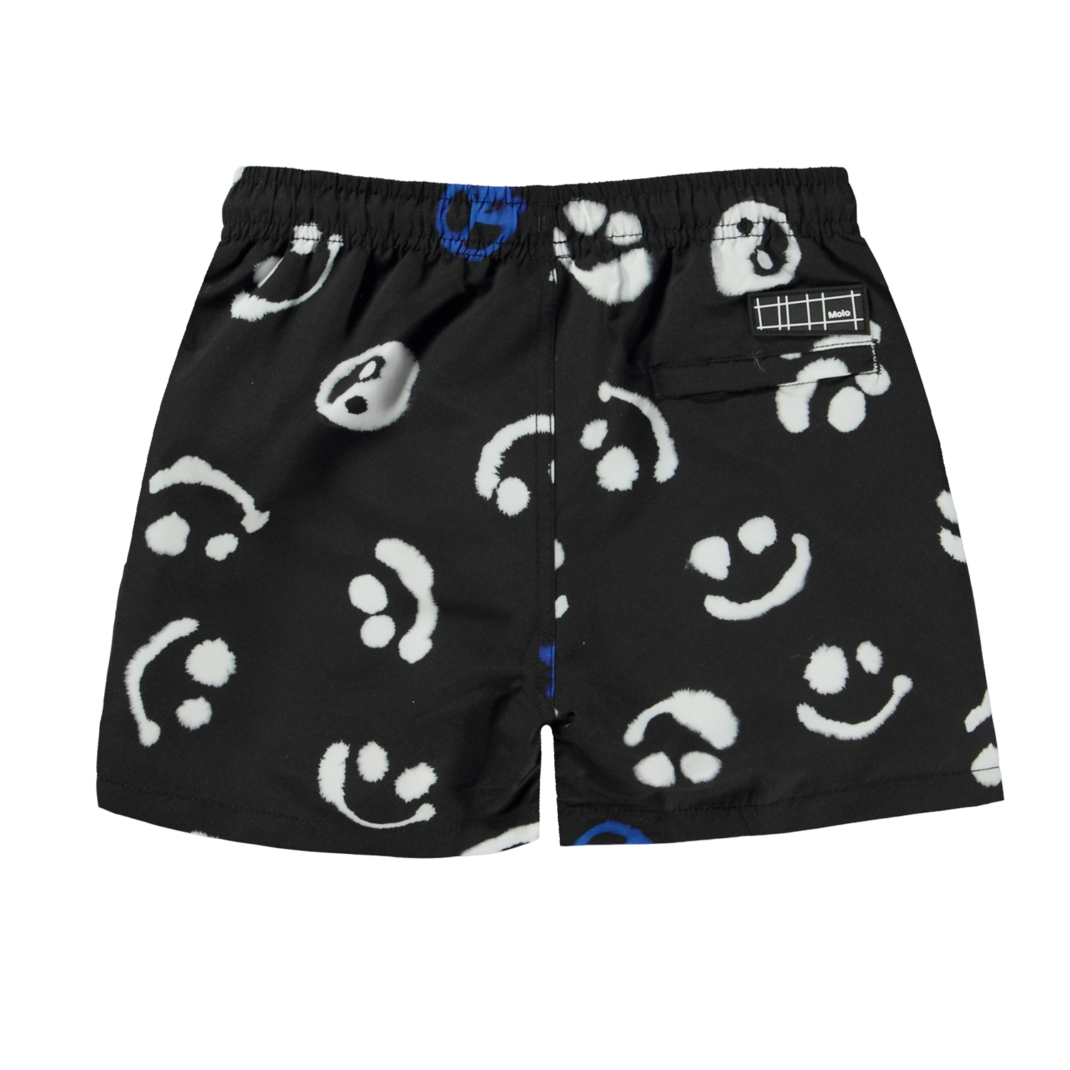 Niko - Blue Signs - Black swim shorts with short legs and all over ...