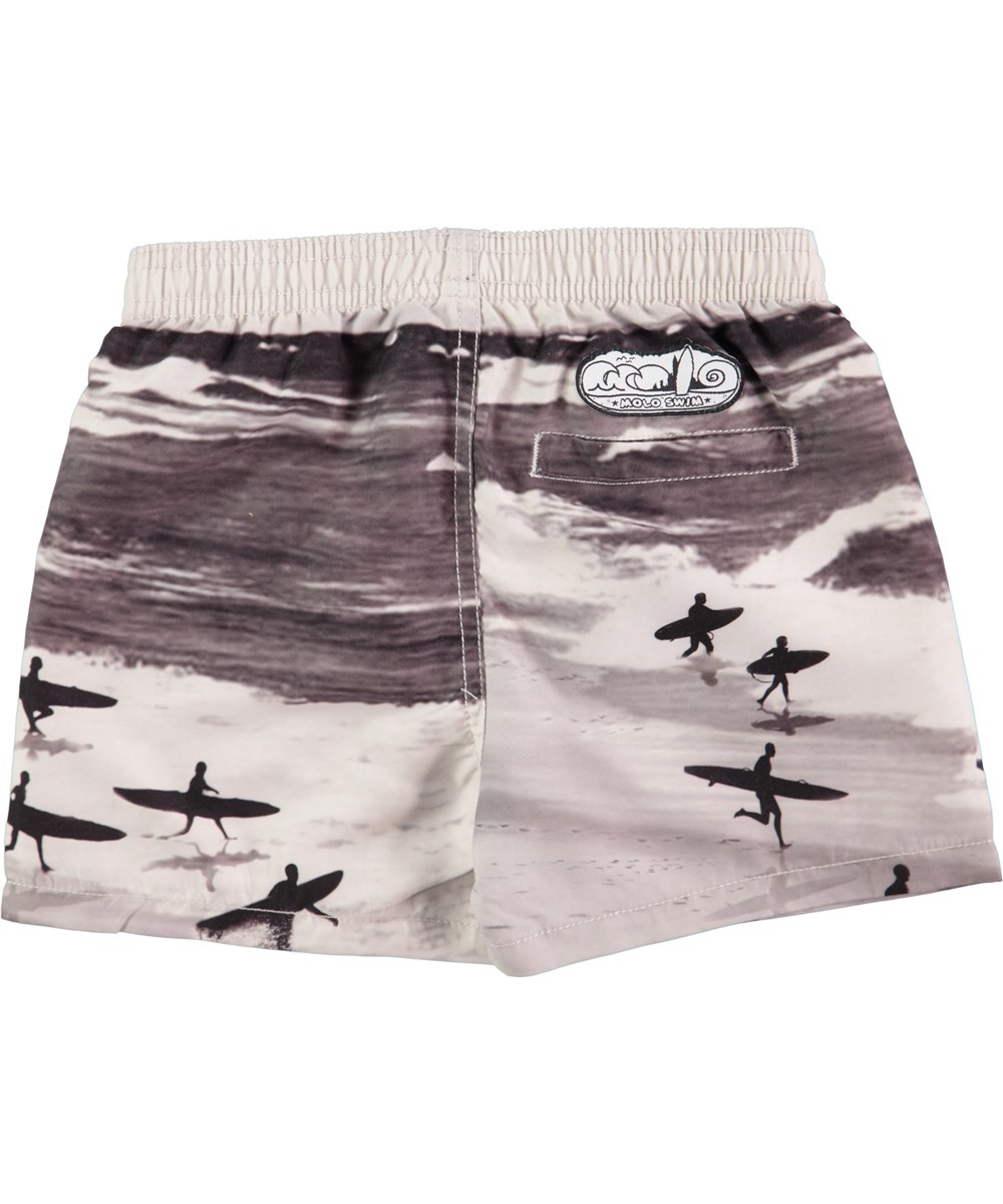 Niko - Running Surfers - short swim trunks with surf print - Molo