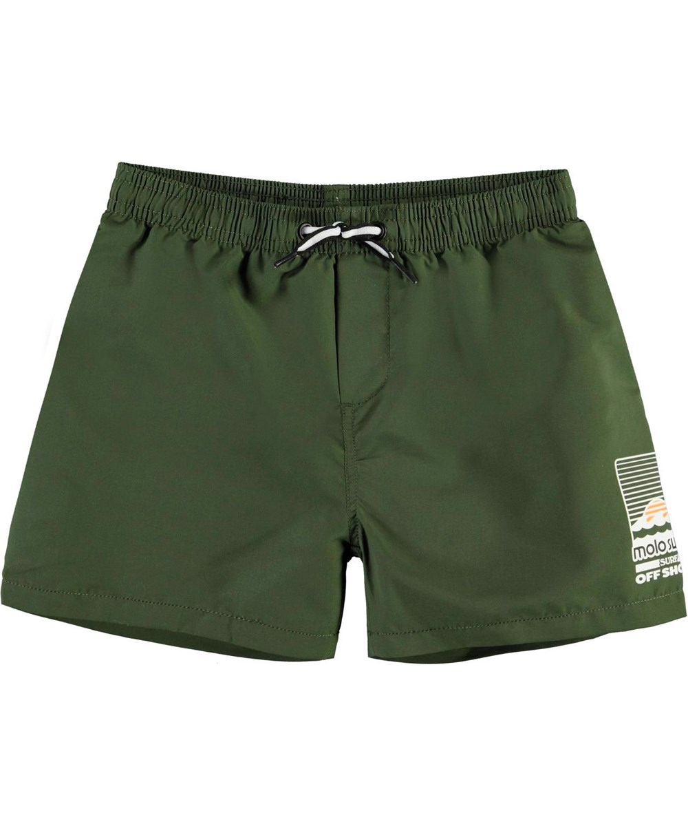 Niko Solid - Palm Green - UV green swim trunks - Molo