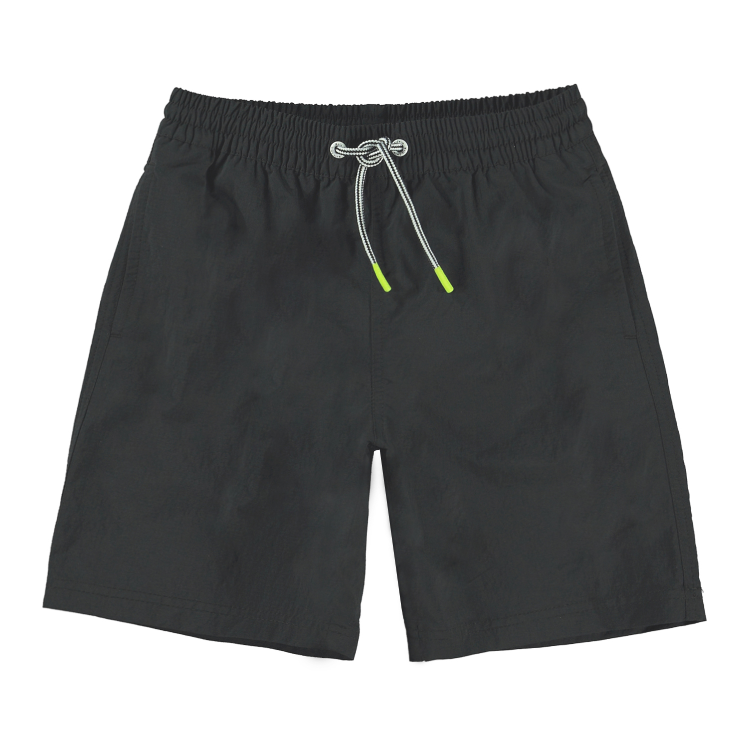Nilson Solid - Black - Black swim shorts with long legs - Molo