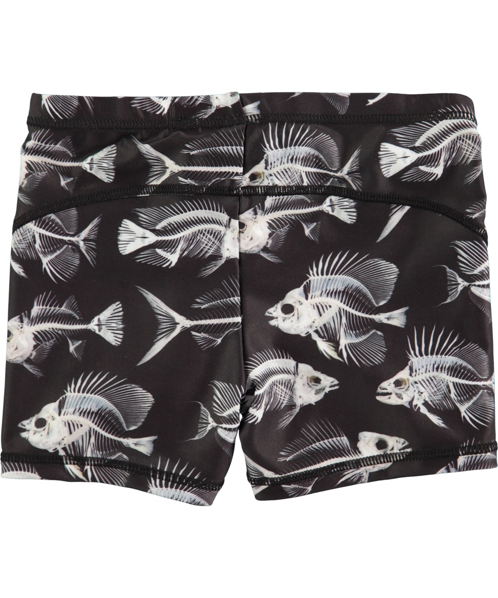 Norton - Fish Skeleton - black swim trunks with fish bone print - Molo