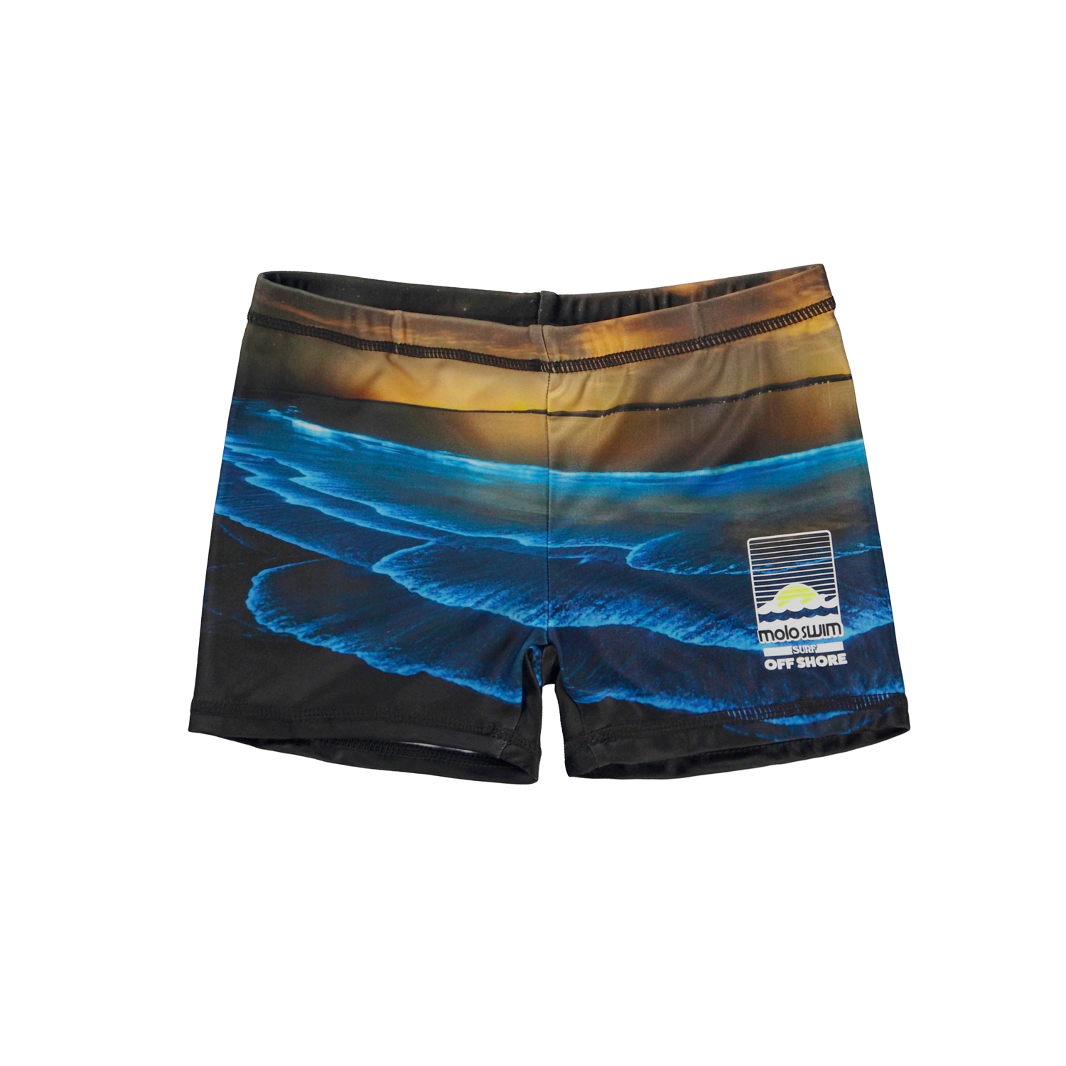 Norton Placed - Glowing Ocean - Short swim shorts with sunset and ocean ...
