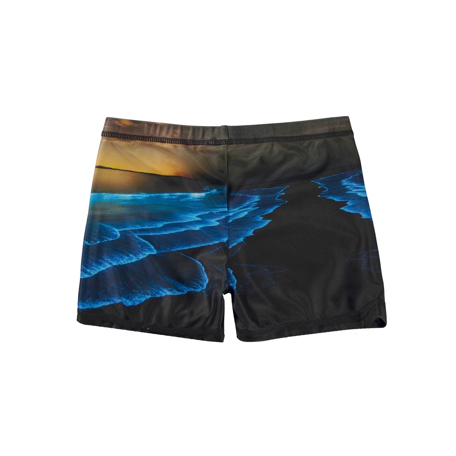 Norton Placed - Glowing Ocean - Short swim shorts with sunset and ocean ...