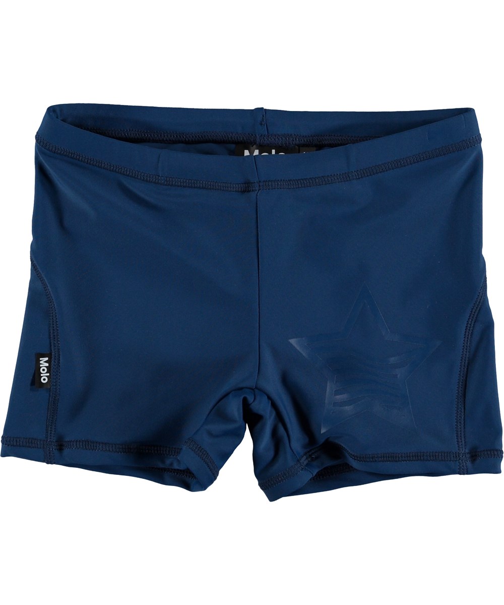 Norton Solid - Blue Cave - Short, dark blue UV swim trunks - Molo
