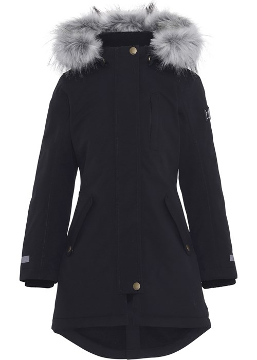 Peace - Black - Svart parka vinterjacka med päls - Molo